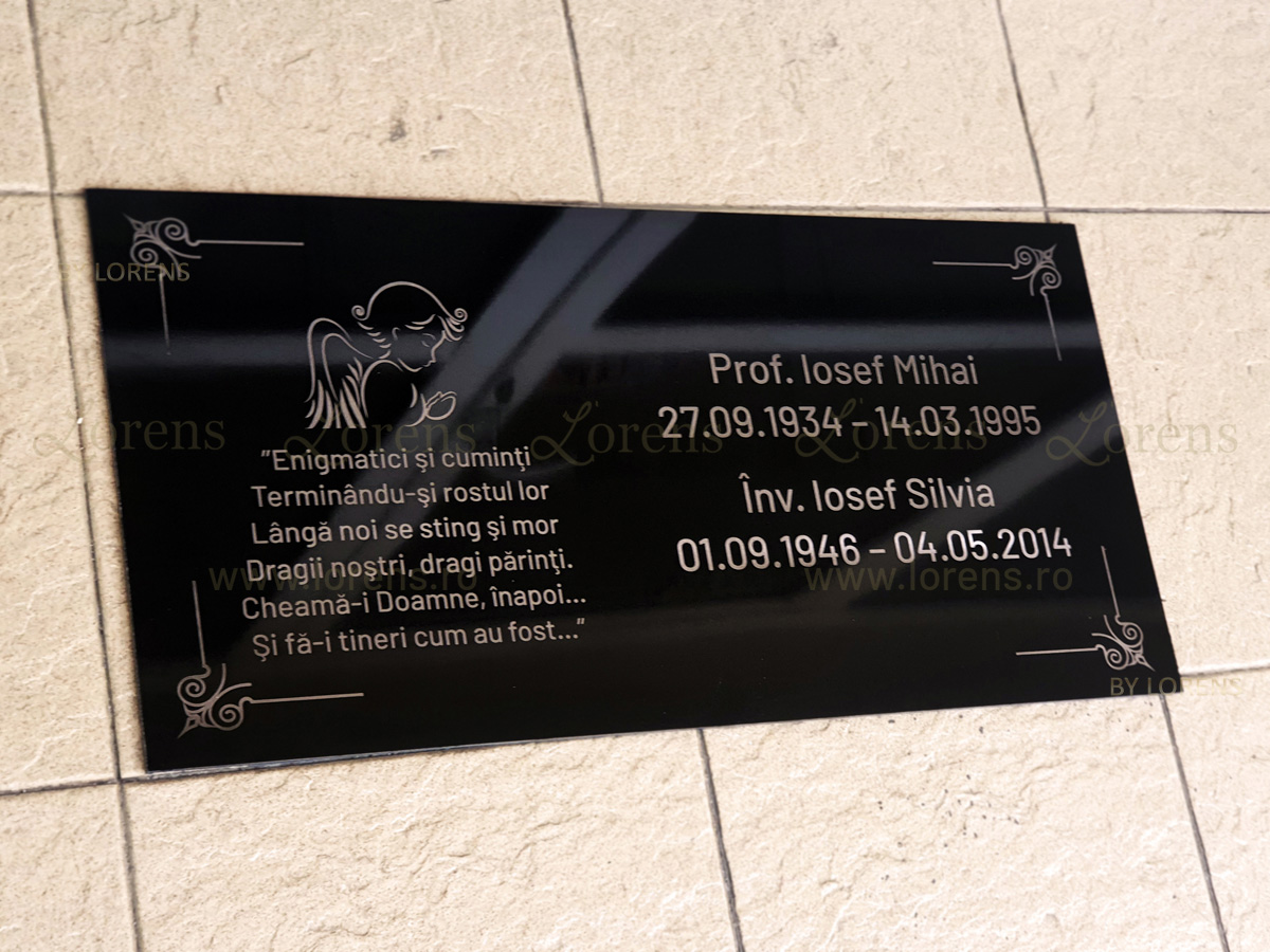 Placute funerare si placi cruci mormant cimitir monument marmura granit