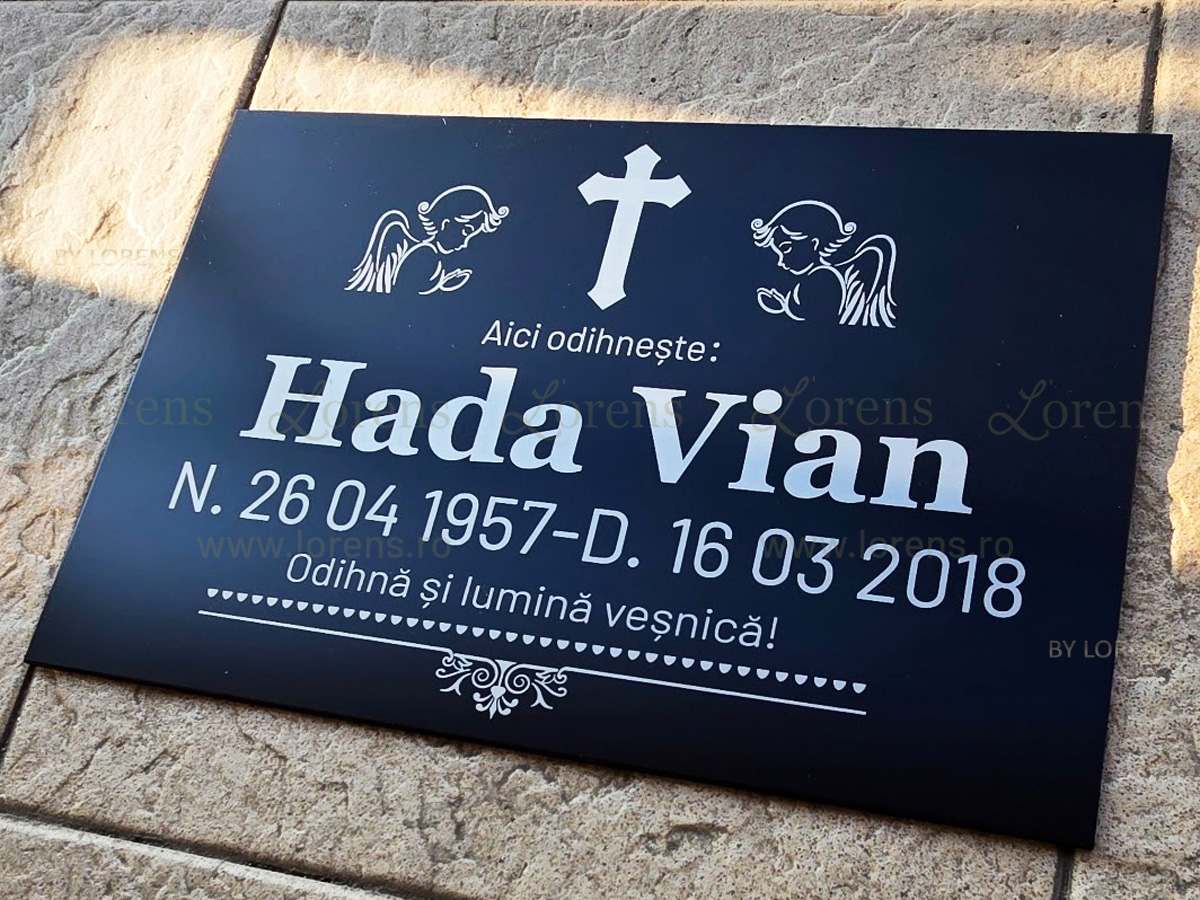 Placute funerare si placi cruci mormant cimitir monument marmura granit