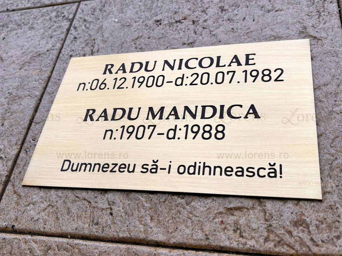 Placute funerare si placi cruci mormant cimitir monument marmura granit