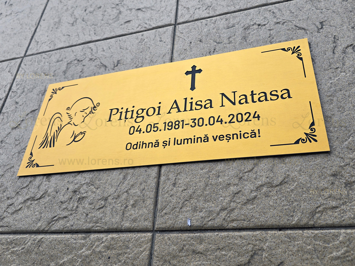 Placute funerare si placi cruci mormant cimitir monument marmura granit