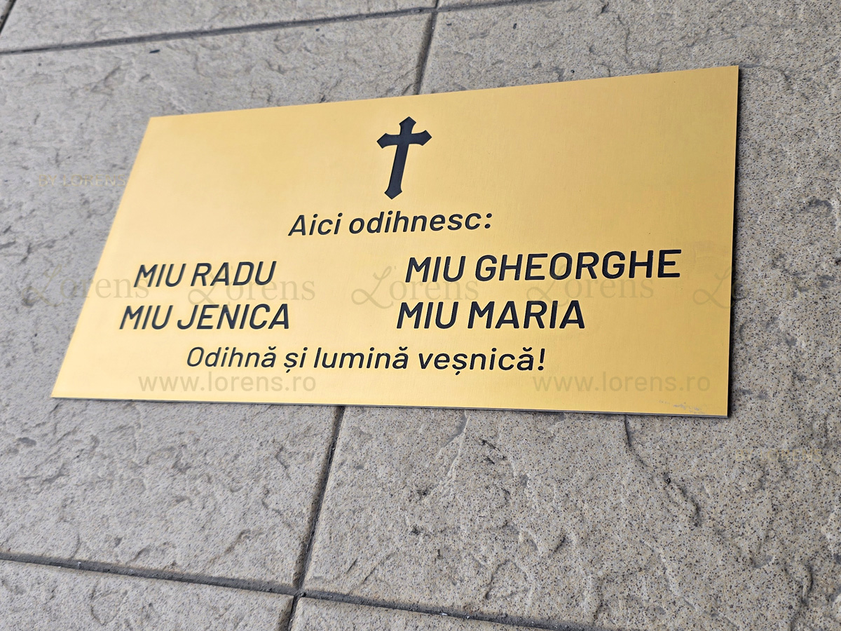 Placute funerare si placi cruci mormant cimitir monument marmura granit