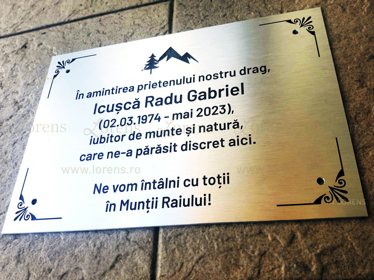 Placute funerare si placi cruci mormant cimitir monument marmura granit